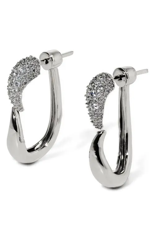 Nadri Pisa Front/back Earrings - Rhodium