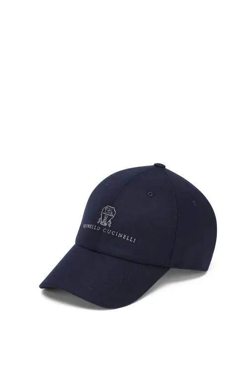 Brunello Cucinelli Baseball Cap With Embroidery - Navy Blue