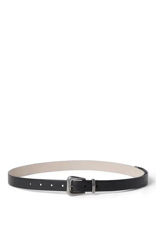 Brunello Cucinelli Vachetta Leather Belt With Monili - Black