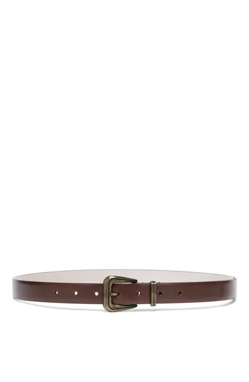 Brunello Cucinelli Vachetta Leather Belt With Monili - Brown