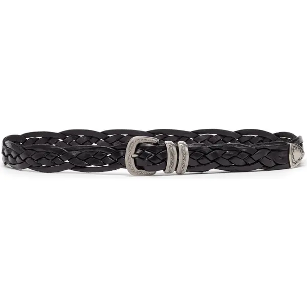 Brunello Cucinelli Braided Belt With Detailed Buckle - Black