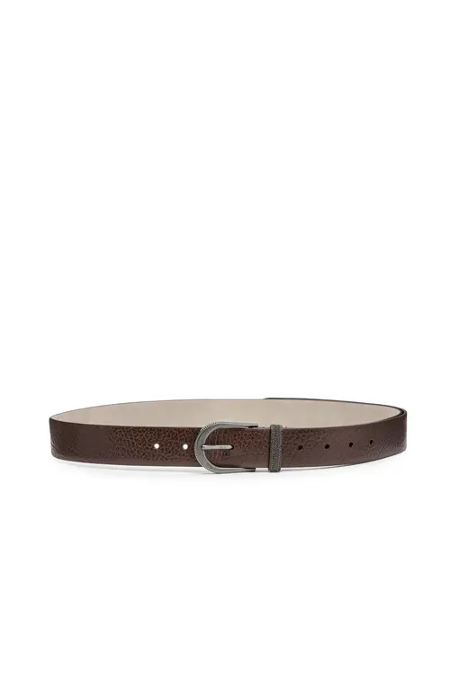 Brunello Cucinelli Calfskin Leather Belt - Tobacco