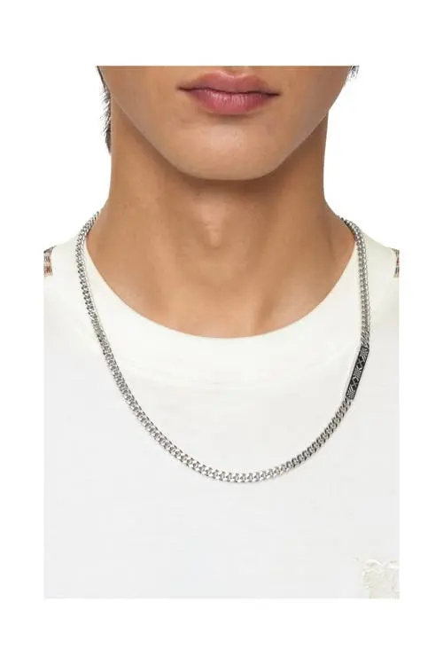 Burberry Engraved Check Chain Necklace