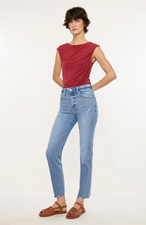 KANCAN High Rise Straight Leg Jeans