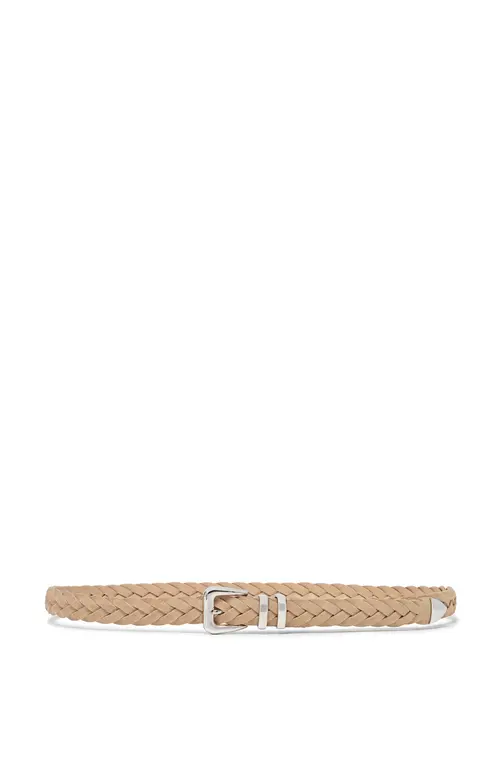Brunello Cucinelli Calfskin Braided Belt - Hazelnut