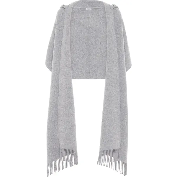 Brunello Cucinelli Knit Scarf With Hood - Light Grey