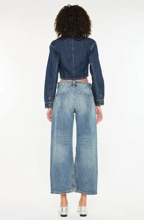 KANCAN Daliah Mid Rise Loose Barrel Jeans