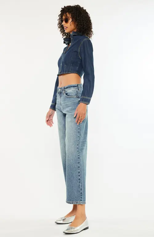 KANCAN Daliah Mid Rise Loose Barrel Jeans