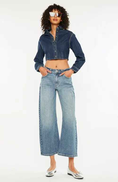 KANCAN Daliah Mid Rise Loose Barrel Jeans
