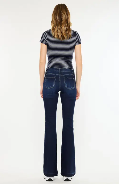 KANCAN Heidi Mid Rise Flare Jeans - Dark Wash