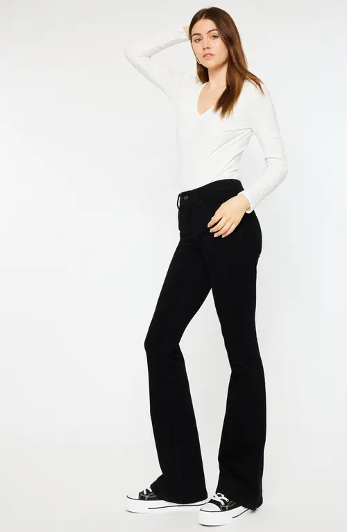 KANCAN Ilene Mid Rise Flare Jeans - Black