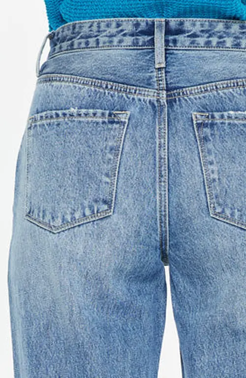 KANCAN High Rise 90's Criss Cross Straight Jeans