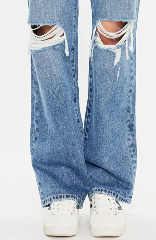 KANCAN High Rise 90's Criss Cross Straight Jeans