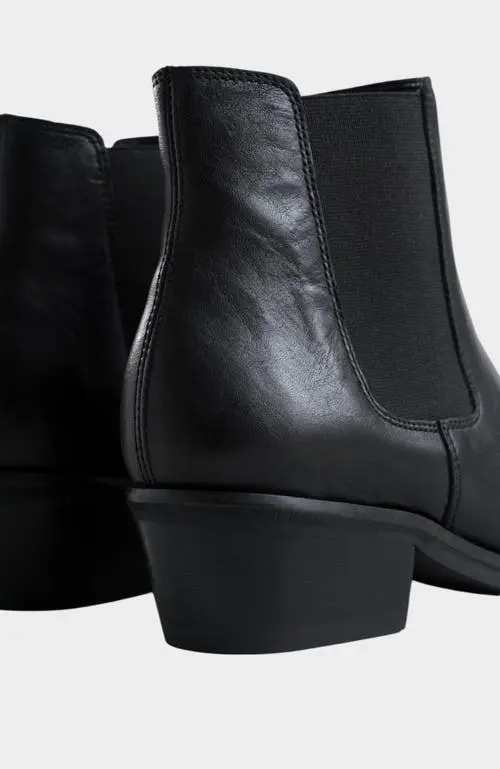 VELEZ Top Grain Leather Ankle Boots - Black