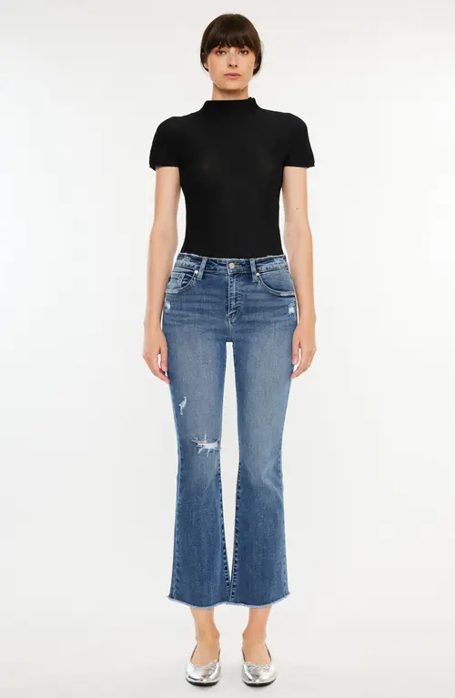 KANCAN High Rise Cropped Bootcut Jeans