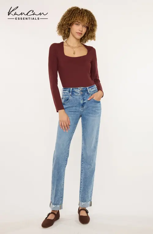 KANCAN Kianna Essentials High-rise Slim Straight Leg Jeans - Medium Wash
