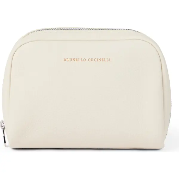 Brunello Cucinelli Calfskin Beauty Case - Ivory