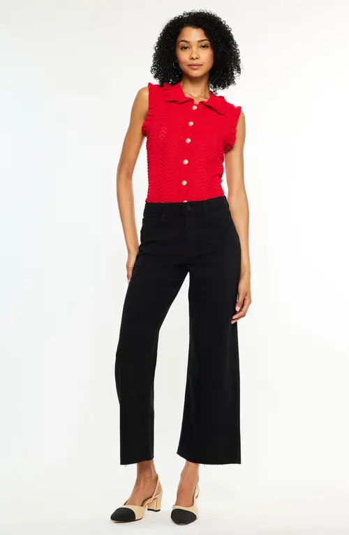 KANCAN Dianella High Rise Crop Wide Leg Jeans - Black