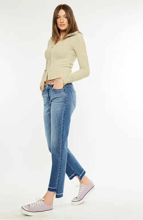 KANCAN Megan Mid-rise Cropped Straight Jeans