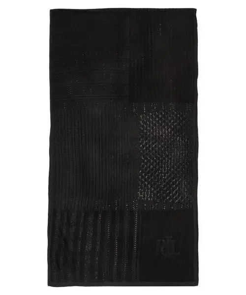 Ralph Lauren Pointelle Patchwork Wrap - Black