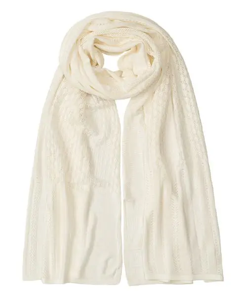 Ralph Lauren Pointelle Patchwork Wrap - Cream