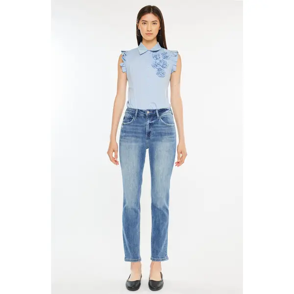 KANCAN High Rise Slim Straight Leg Jeans