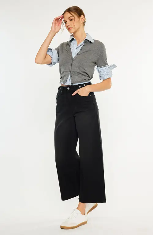 KANCAN Victoria Ultra High Rise Cropped Wide Leg Jeans