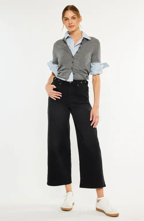 KANCAN Victoria Ultra High Rise Cropped Wide Leg Jeans