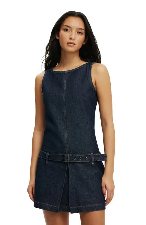 COTTON ON Luisa Belted Denim Mini Dress