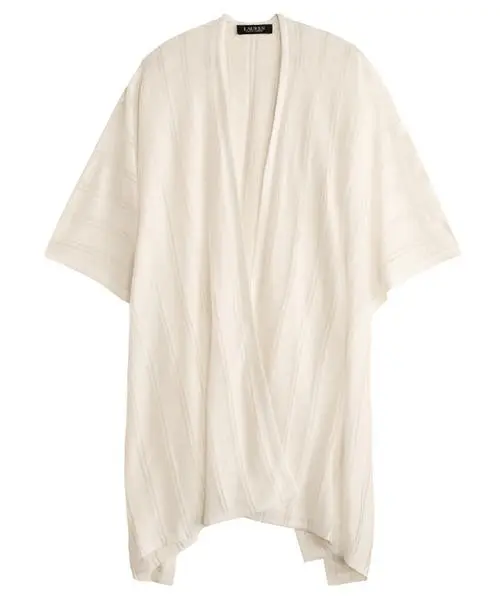 Ralph Lauren Sheer Stripe Ruana - Cream