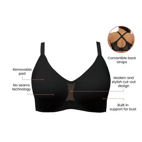 Parfait Simplicity Seamless Wire-free Bra - Black