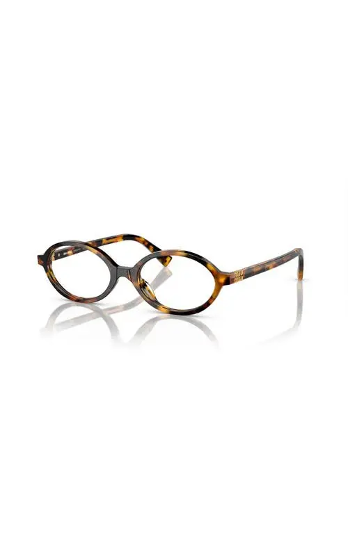 Miu Miu 50mm Oval Optical Glasses - Tortoise