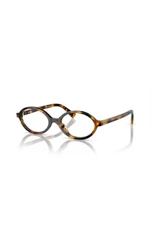Miu Miu 50mm Oval Optical Glasses - Tortoise