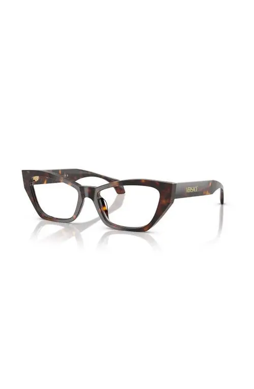 Versace 52mm Cat Eye Optical Glasses - Brown