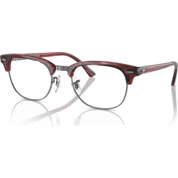 Ray-ban 51mm Square Optical Glasses - Red