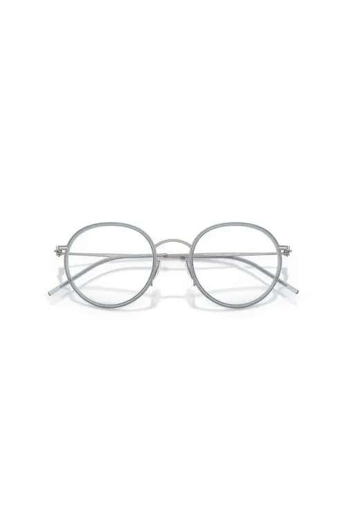 Giorgio Armani Round Metal Full Rim Eyeglasses - Grey
