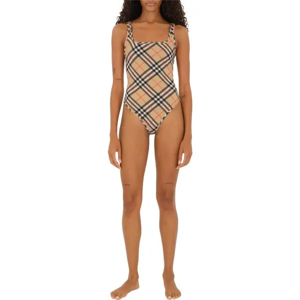 Burberry Check Swimsuit - Sand