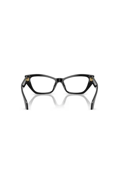 Versace Cat Eye Acetate Full Rim Eyeglasses - Black