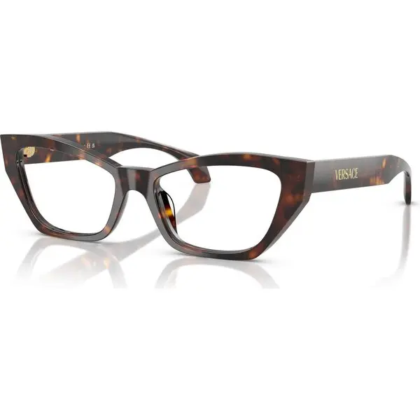 Versace 54mm Cat Eye Optical Glasses - Brown