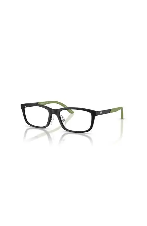 Emporio Armani 49mm Rectangle Optical Glasses - Black