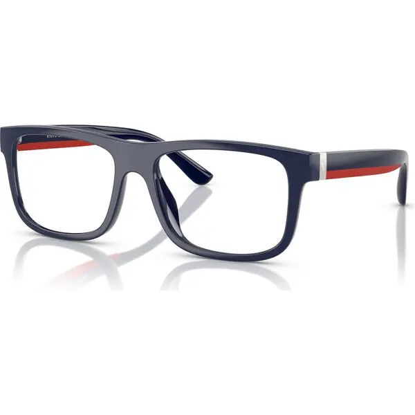 Polo Ralph Lauren 56mm Rectangle Optical Glasses - Blue