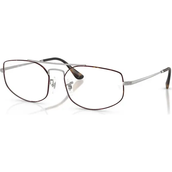 Ray-ban 58mm Irregular Full Rim Optical Glasses - Tortoise