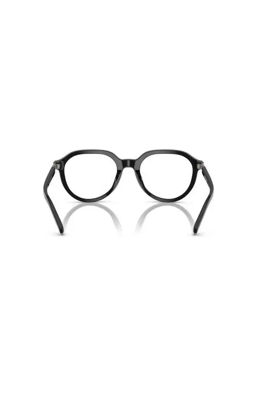 Michael Kors 53mm Round Full Rim Eyeglasses - Black