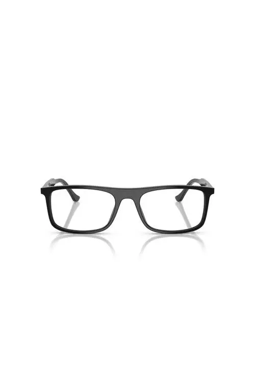 Ray-ban 53mm Rectangle Full Rim Eyeglasses - Black