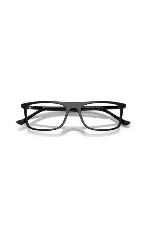 Ray-ban 53mm Rectangle Full Rim Eyeglasses - Black