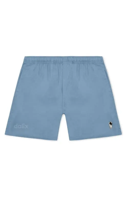 DALIX Astronaut Print Relaxed Beach Shorts - Carolina Blue