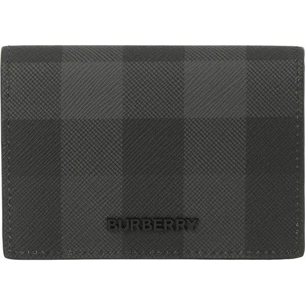 Burberry Check Folding Card Case - Charcoal