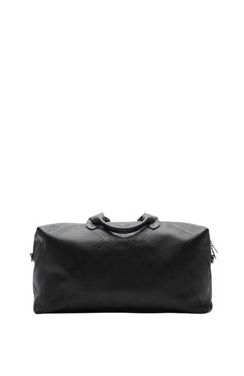 Burberry Embossed Check Duffle Bag - Black