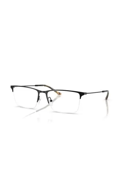 Emporio Armani 55mm Rectangle Optical Glasses - Black