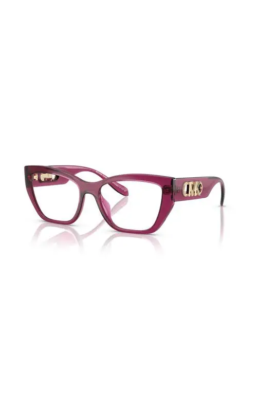 Michael Kors 52mm Square Full Rim Optical Glasses - Pink